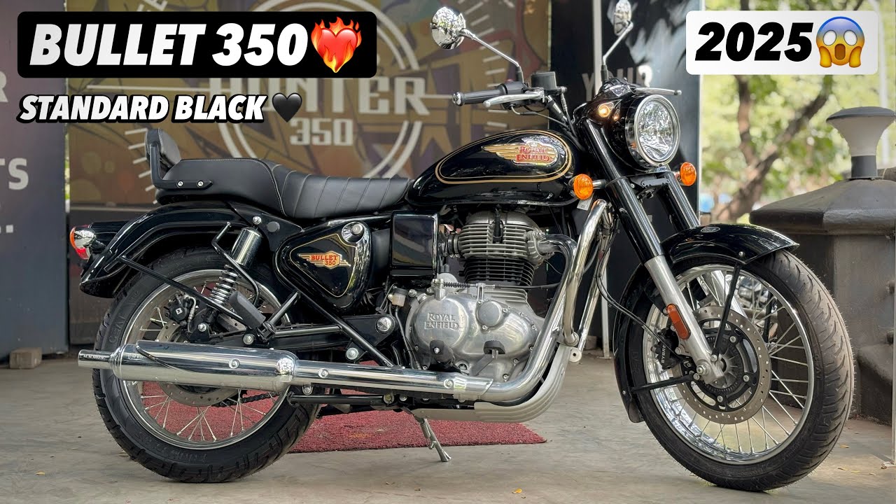 2025 All New Royal Enfield Bullet 350 Standard Black WalkAround 🥳| New ...