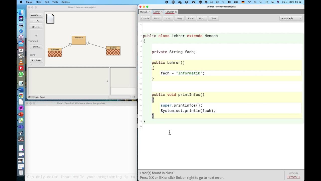 Vererbung, Überschreiben von Methoden, das Keyword "super", Java-Programmierung - YouTube