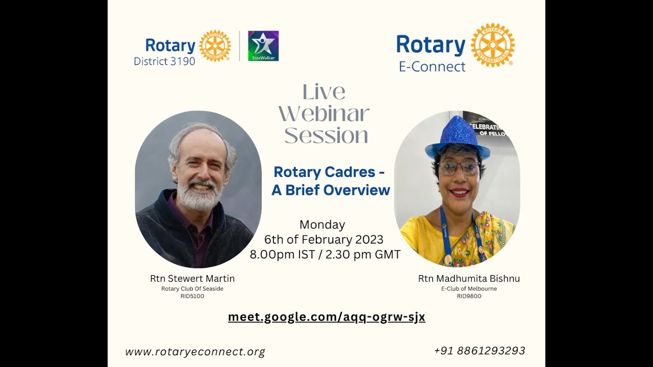 Rotary Foundation Cadre A brief overview with Rtn Stewart Martin & Rtn ...
