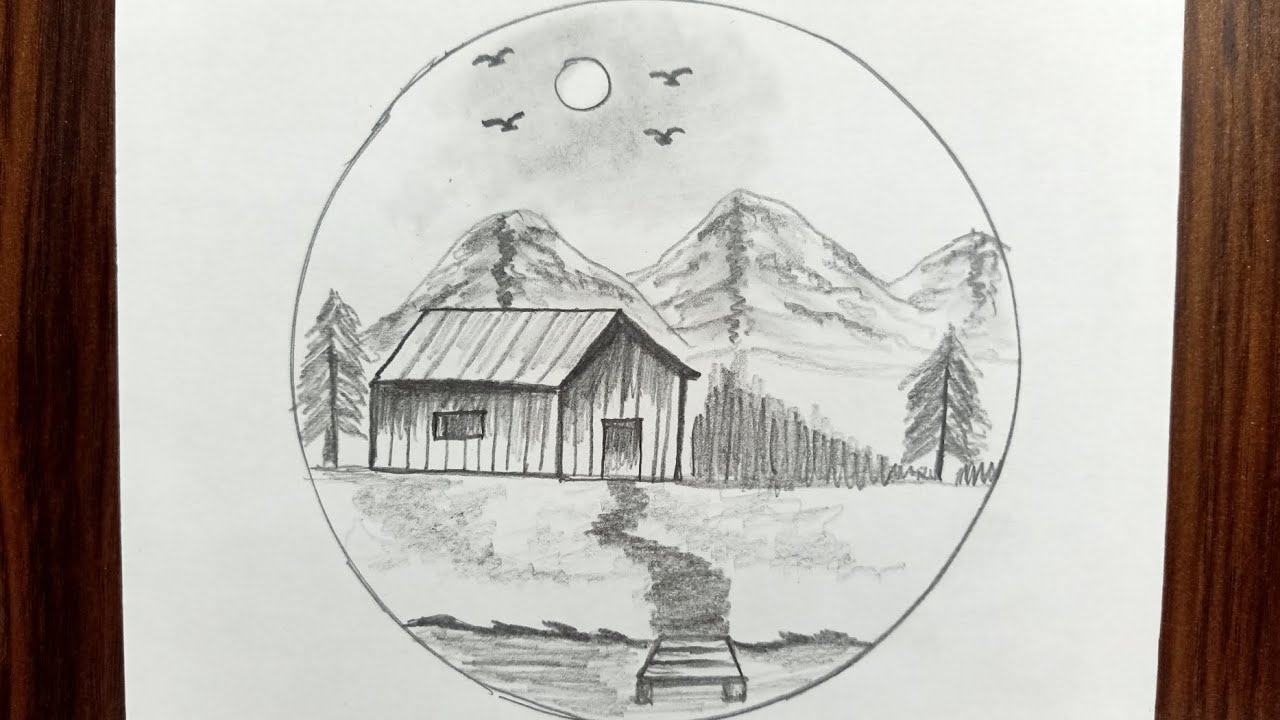 Old farm house drawing | pencil drawing | Art tutorial - YouTube