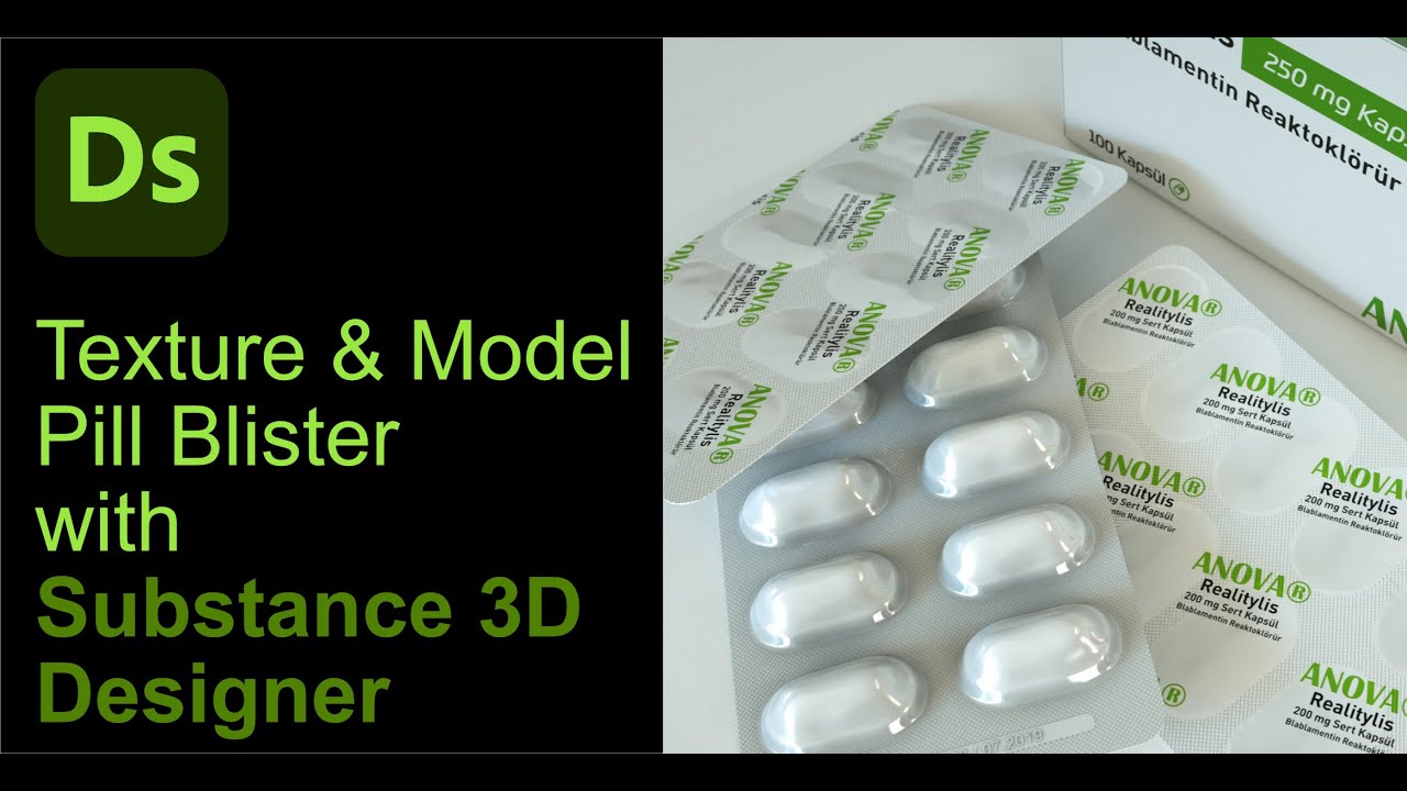 Creating a pill blister pack model/textures with Substance Designer ...