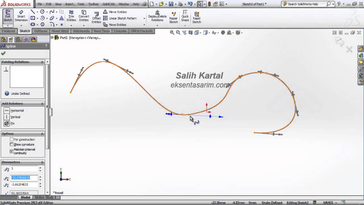 11 - Solidworks 2013 Eğitim - spline ve elips komutları - YouTube
