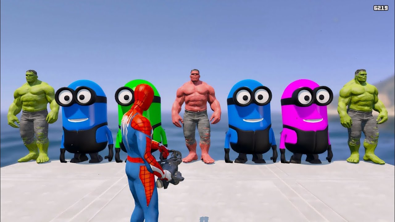 SPIDERMAN VS COLORFUL MINIONS (Euphoria Physics & Funny Fails) ep.29 ...