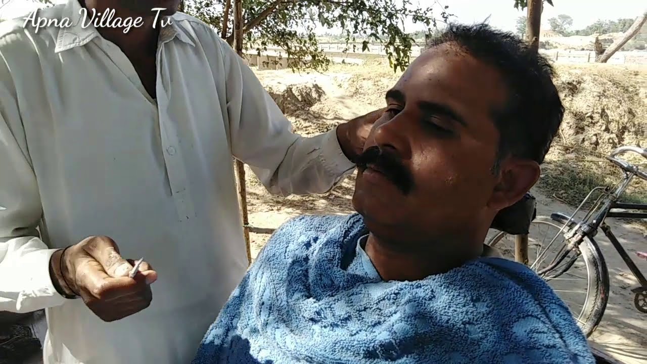 Street barber shave in village Punjab | village street barber shop ...