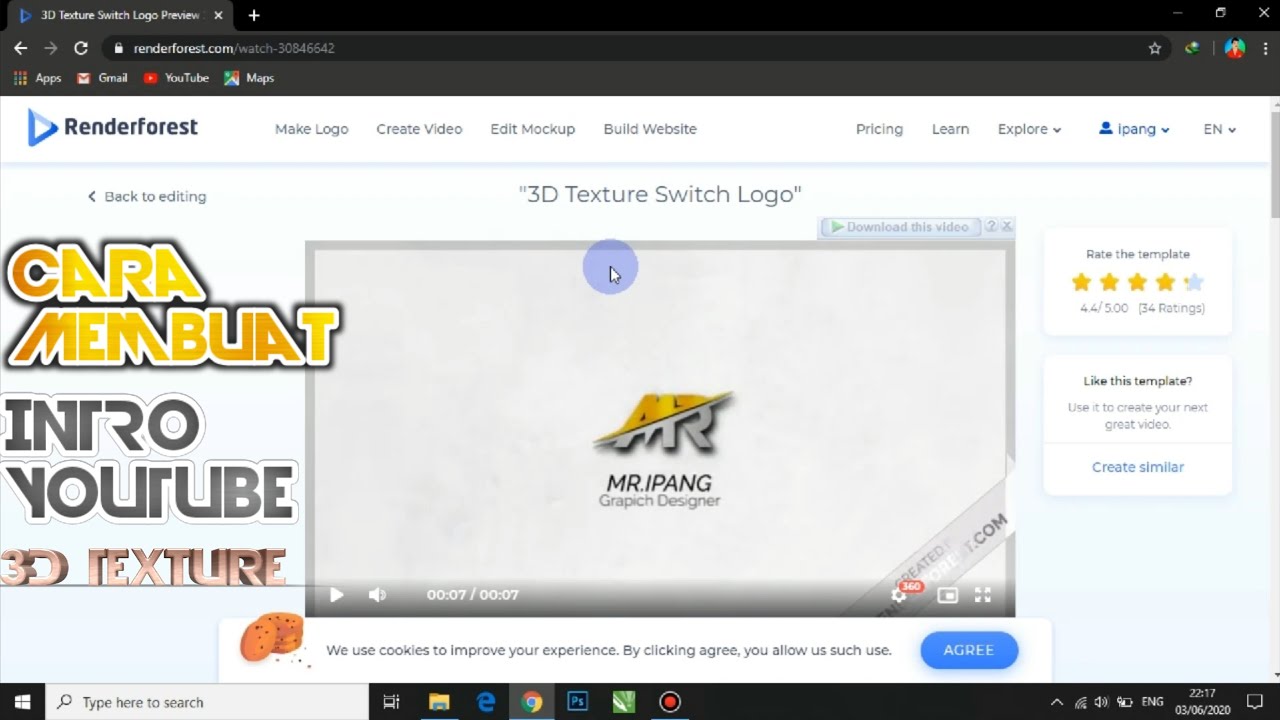 Cara Membuat Intro 3D Untuk Youtube - di Renderforest - YouTube