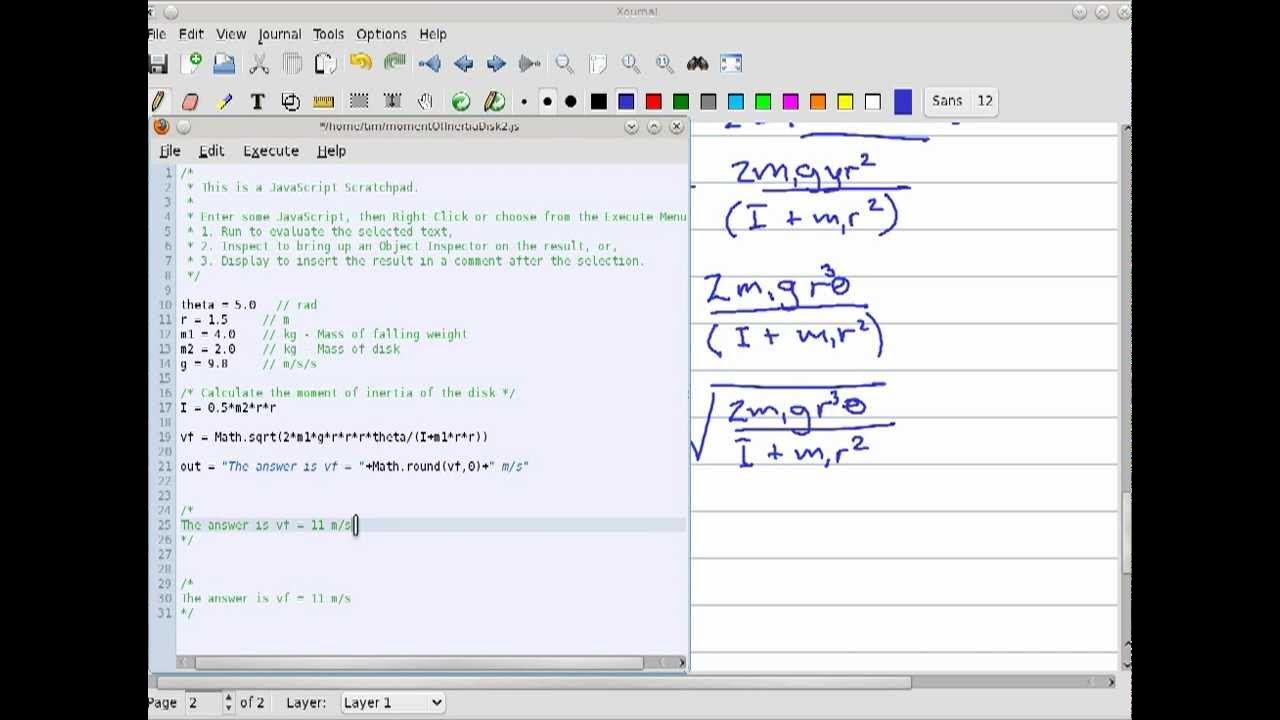JavaScript Physics: Using Conservation of Energy with a Mass/Pulley ...
