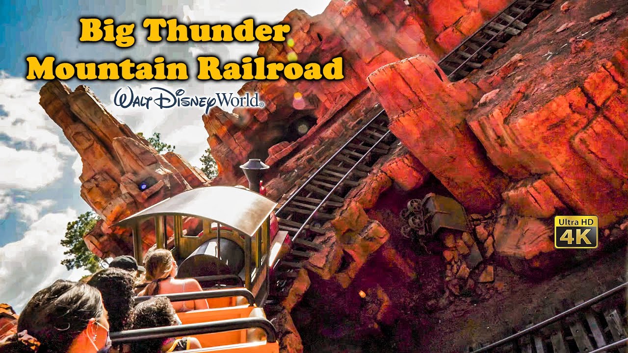 Big Thunder Mountain Railroad Roller Coaster On Ride Low Light 4K POV ...