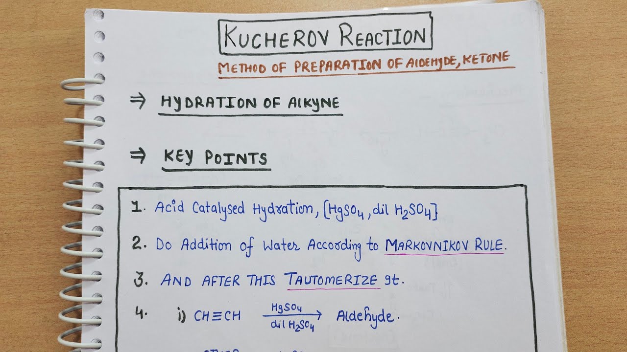 8) Kucherov Reaction| preparation of aldehyde ketone chapter12 class12 ...