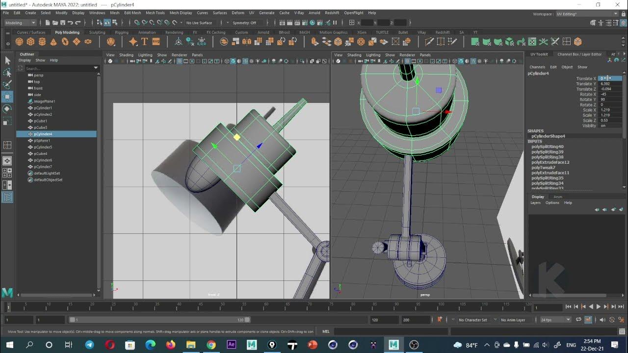 Maya 2022 Tutorial _ Model Rendering rigging animation A lamp_ DAY03 - YouTube