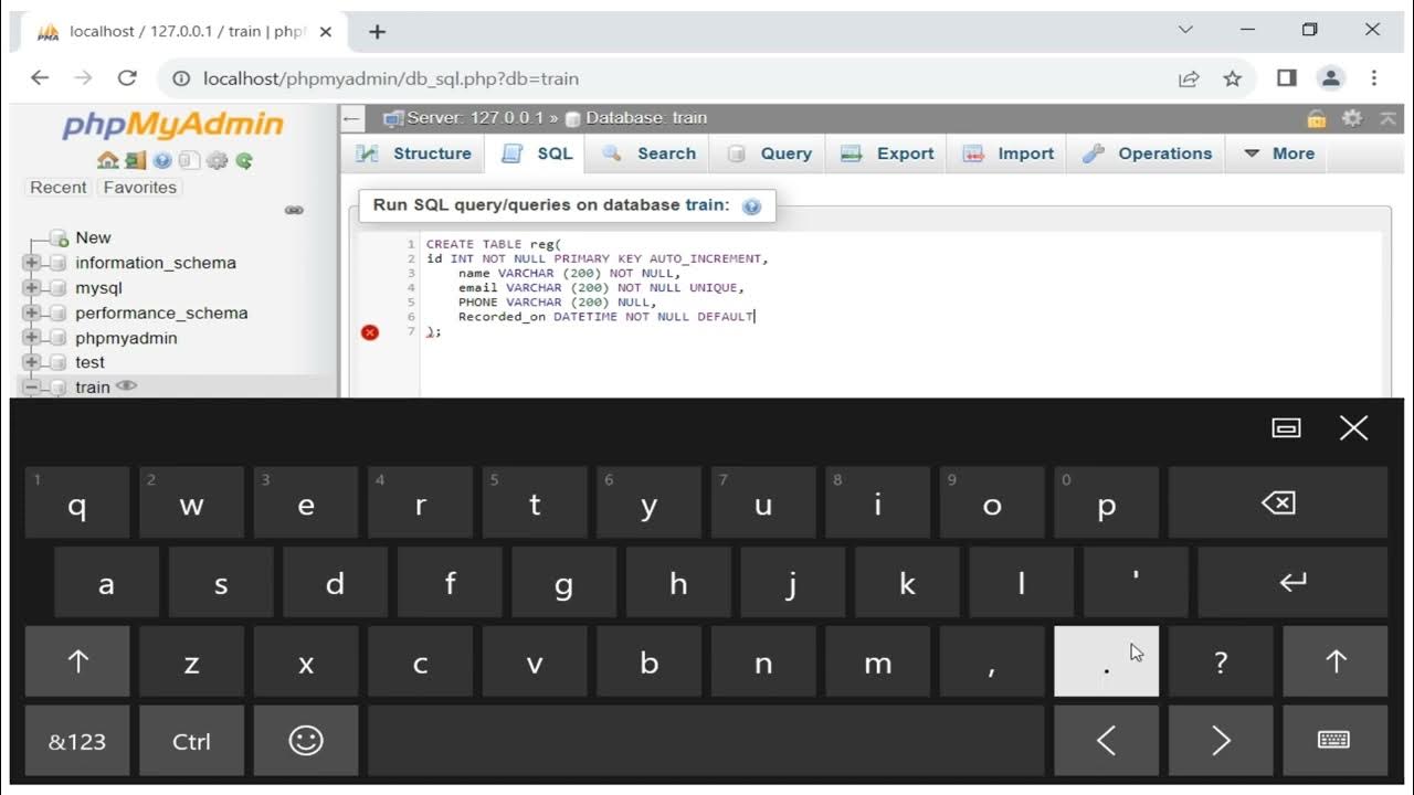 How to create table and insert fields using SQL in mysql database knec ...