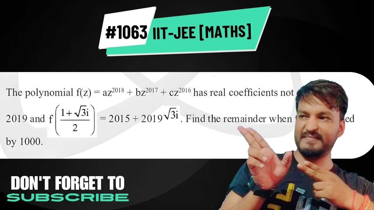 #1063 Jee maths problem based on complex number. - YouTube