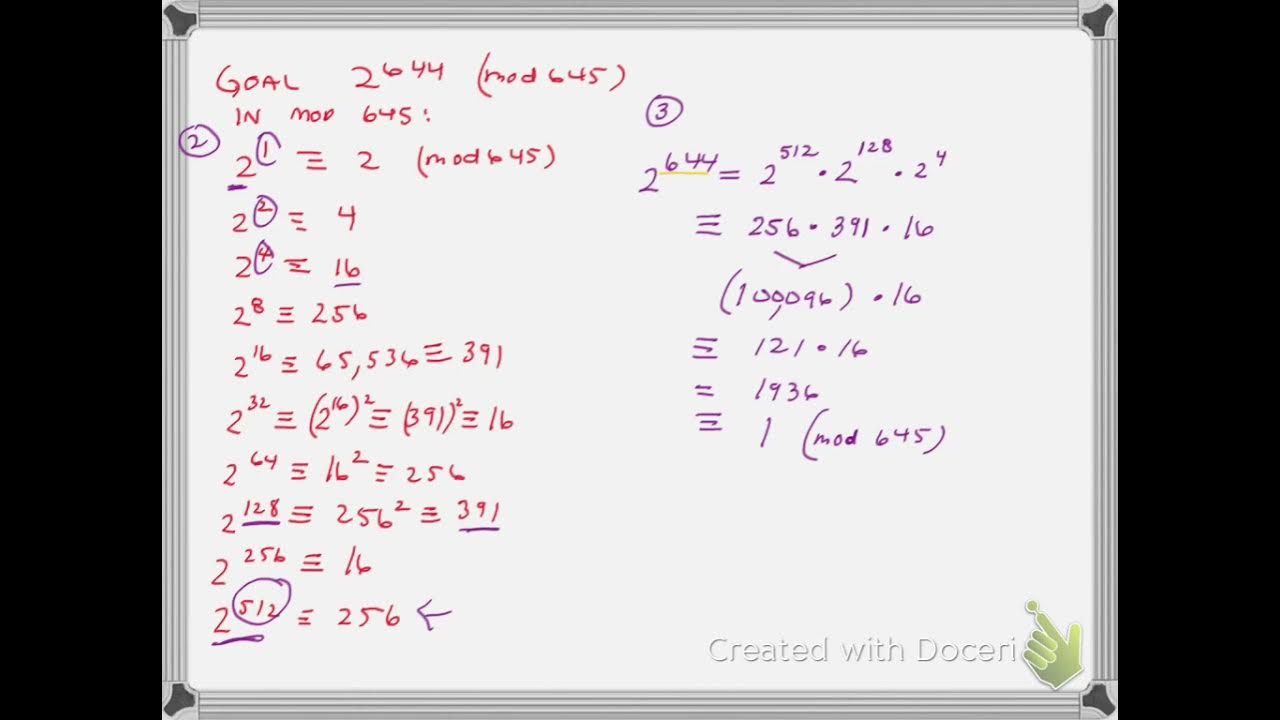 Modular Exponentiation Pt 2 of 2 - YouTube