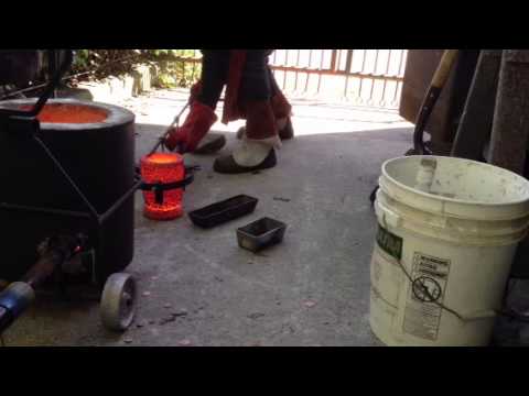 Melting and pouring pennies for 'Good Delivery' - YouTube