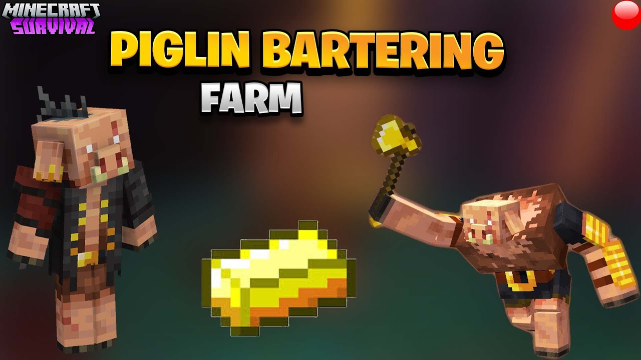 Piglin Bartering Farm #minecraft #live #youtube - YouTube