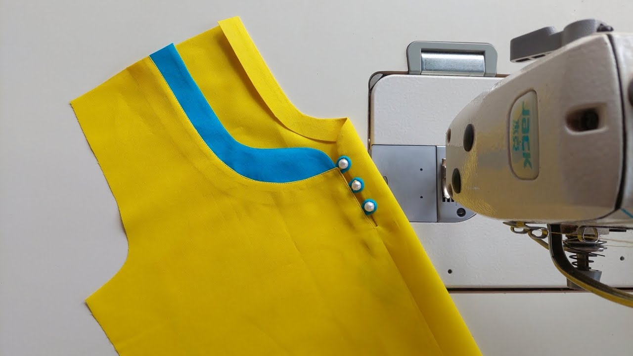 Unique and creative neck design cutting and sewing - YouTube