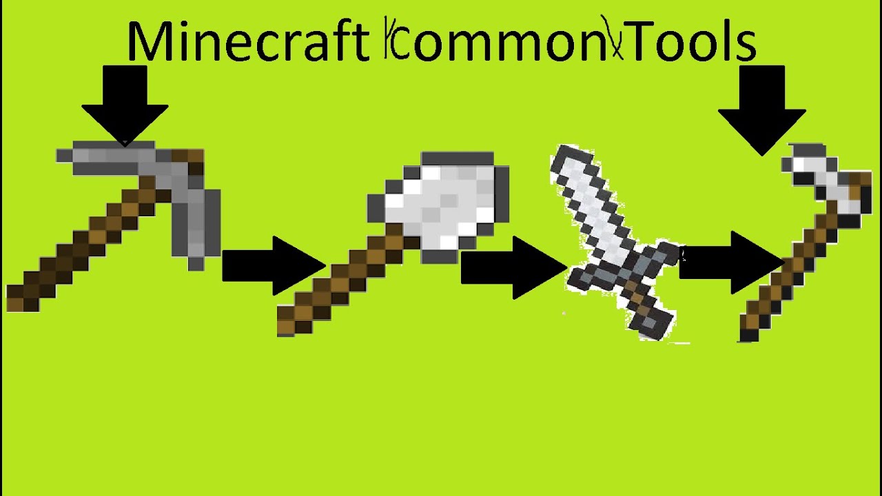 How to make Pickaxe,Shovel,Hoe and Sword in Minecraft - YouTube
