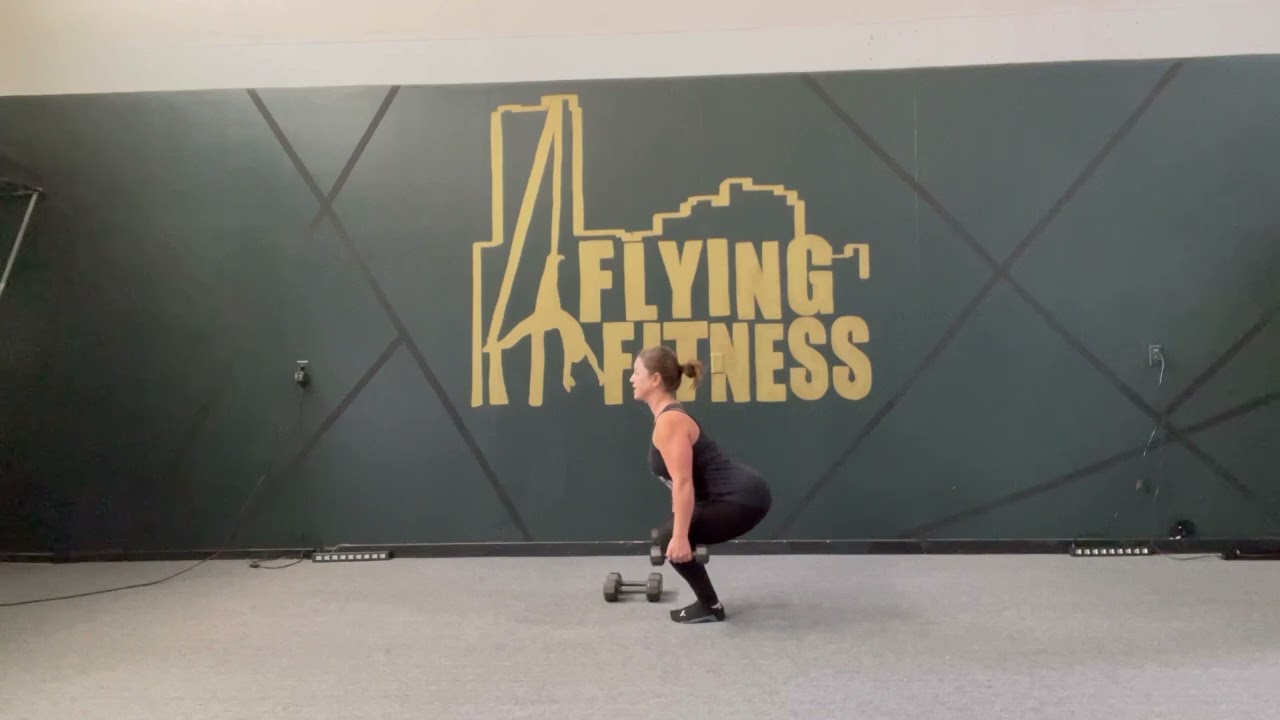 Narrow squat with dumbbells - YouTube