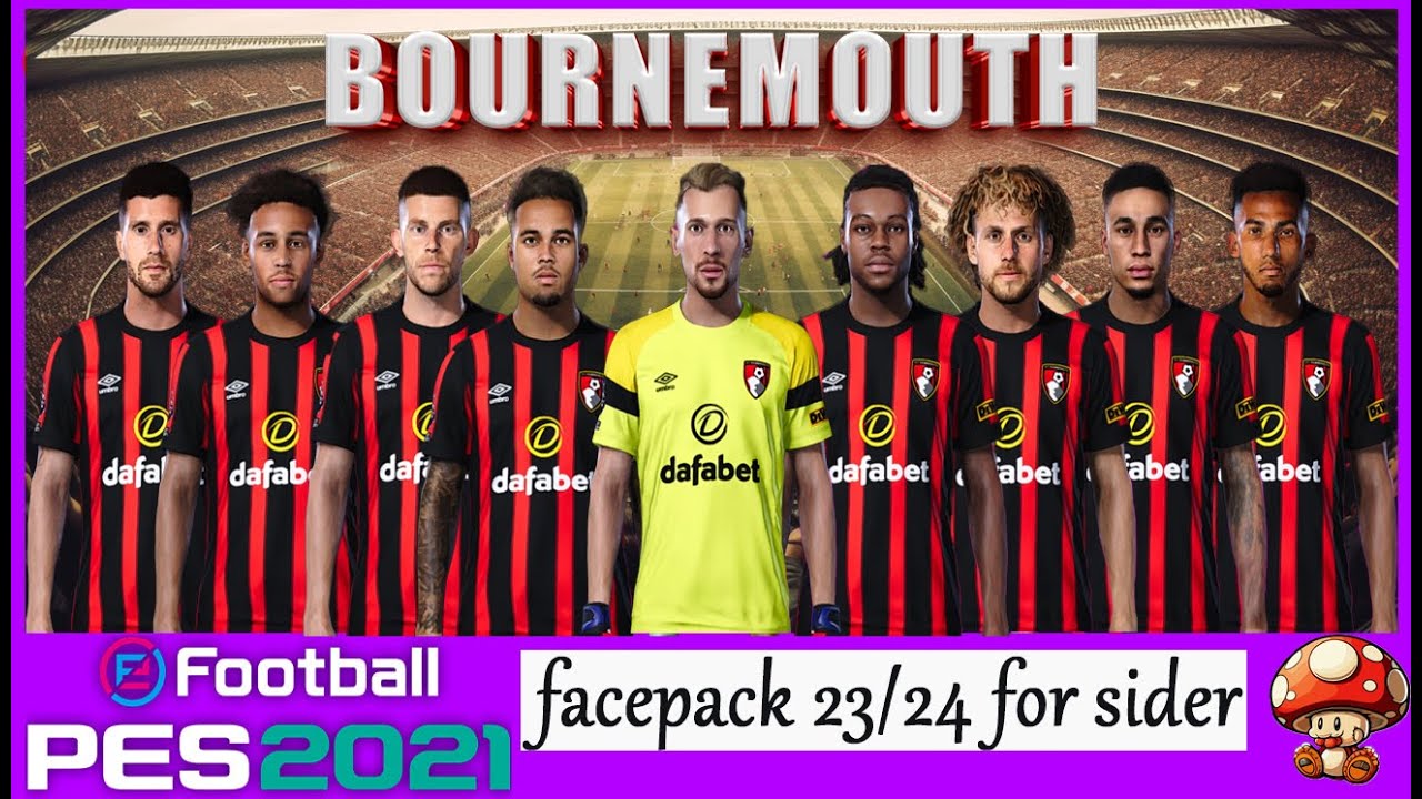 BOURNEMOUTH 2024/25 | FACEPACK | PES 2021 - YouTube