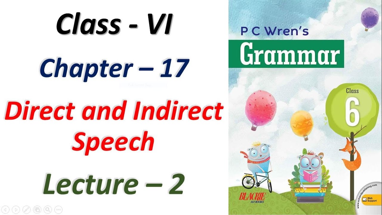 Class - 6, English, P C Wren's Grammar, Chapter - 17 (Direct and ...