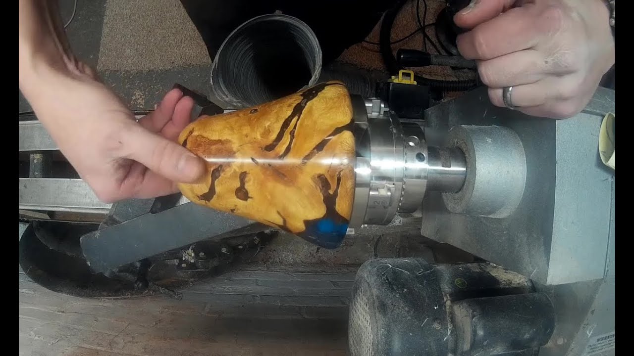 Woodturning - Resin and Rose Bush Root - YouTube