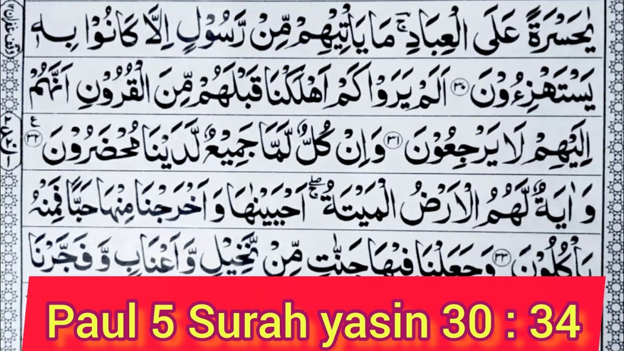 Learn Surah Yasin verse 30-34 Word By Word | Learn and Memorize Surah ...