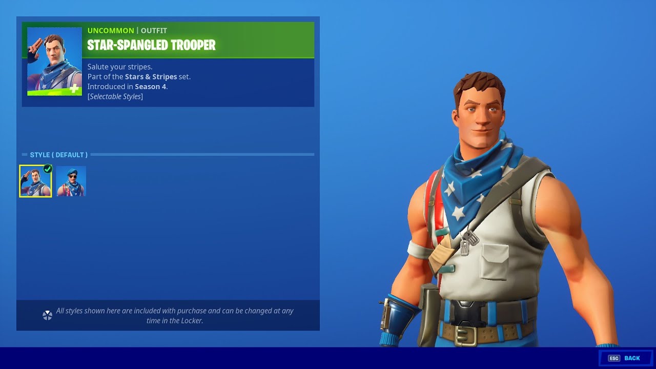Star-Spangled Trooper skin - Fortnite Item Shop (2018-07-04) - YouTube