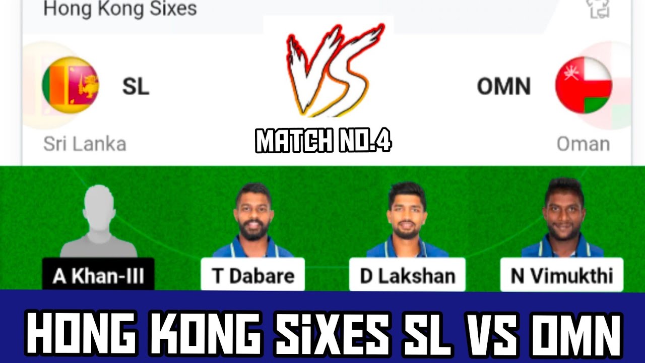 SL VS OMN DREAM11 || OMN VS SL DREAM11 PREDICTION || HONG KONG SIXES MATCH 4 || sl vs omn ...