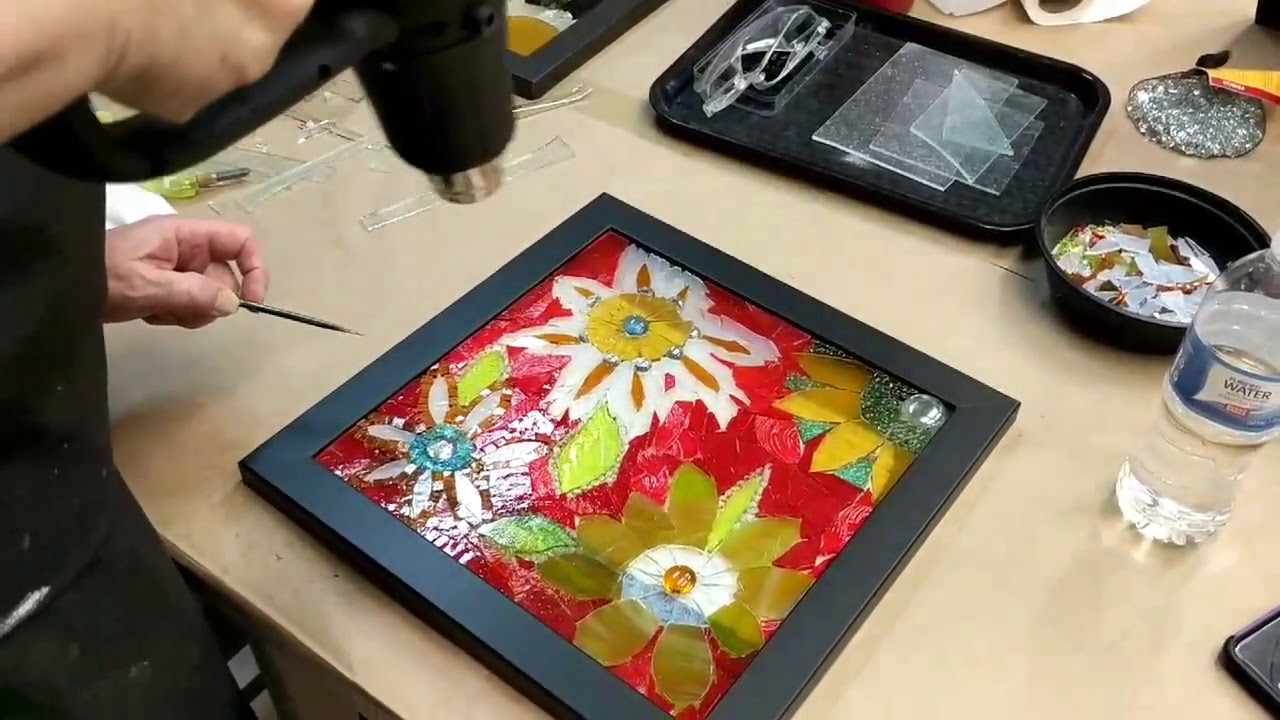 Glass on Glass Mosaic Worksop Final session - YouTube