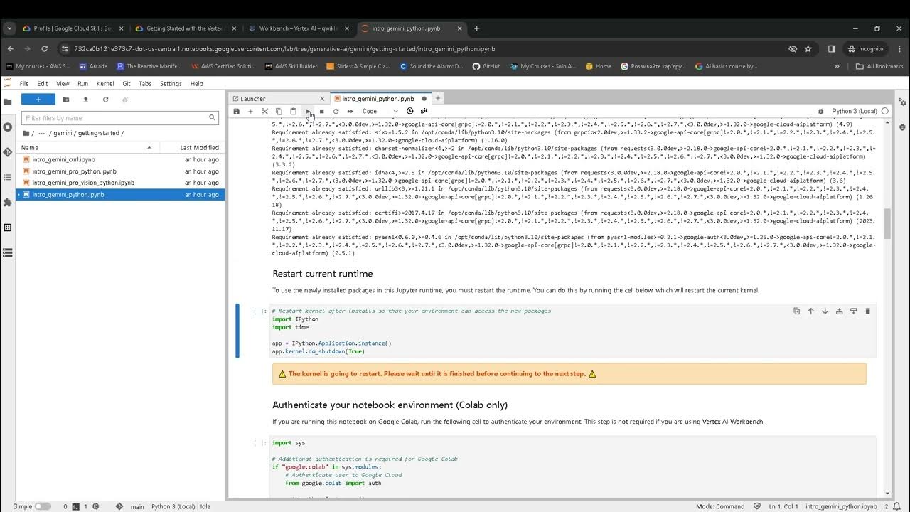 Gcp Getting Started With The Vertex Ai Gemini Api And Python Sdk Gsp1209 Youtube