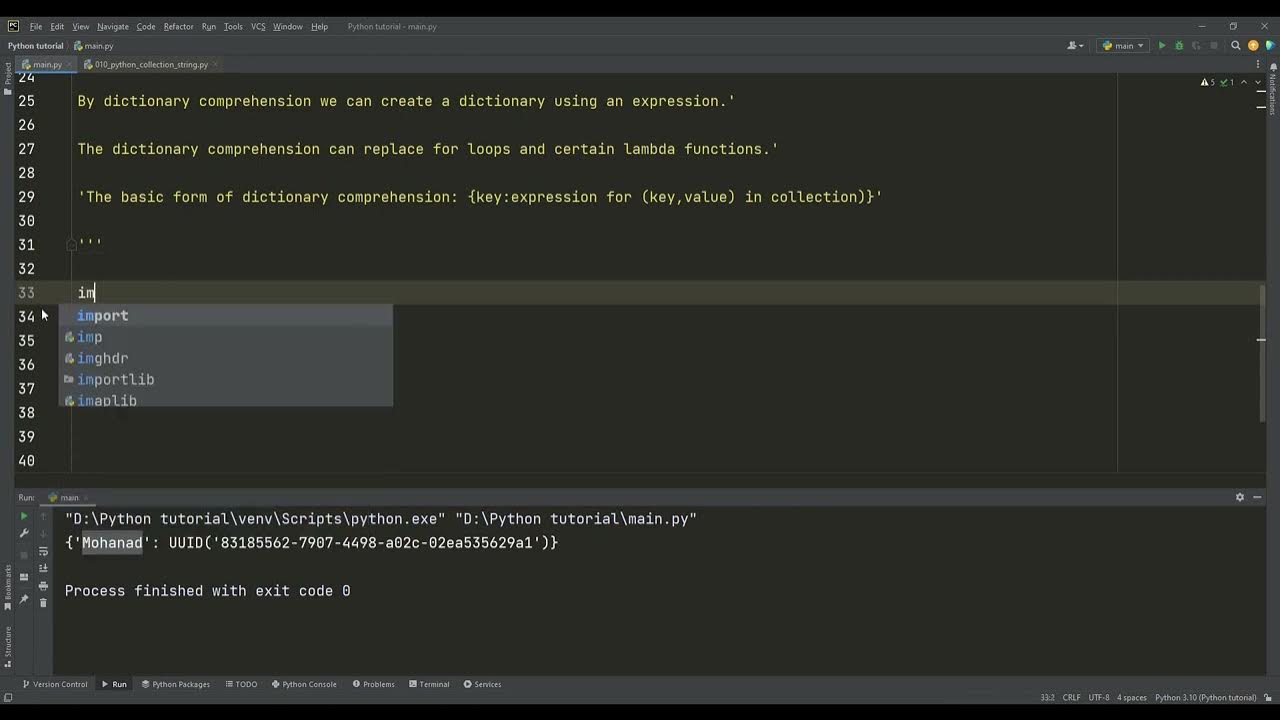 55 Python Collection Data Structure Dictionary & UUID - YouTube