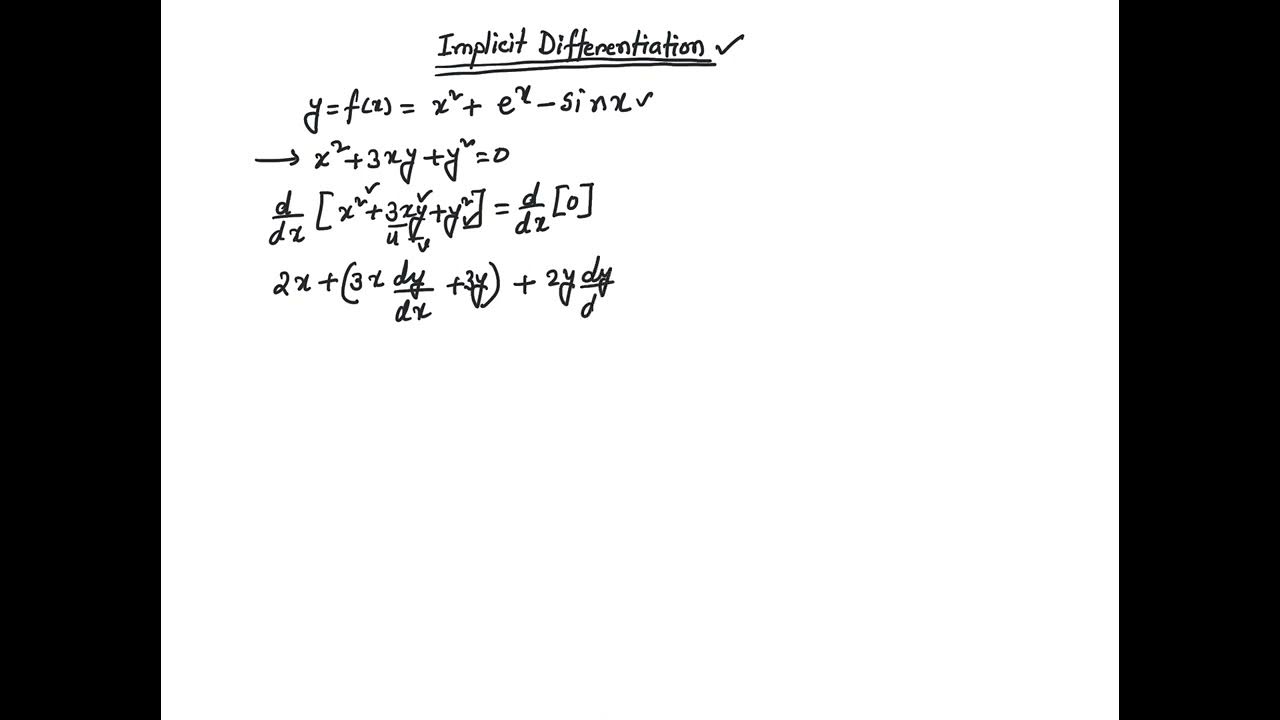 Implicit differentiation example - YouTube