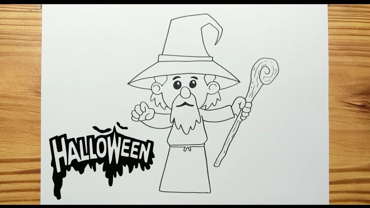 Drawing CUTE WIZARD - HALLOWEEN Step by step - YouTube