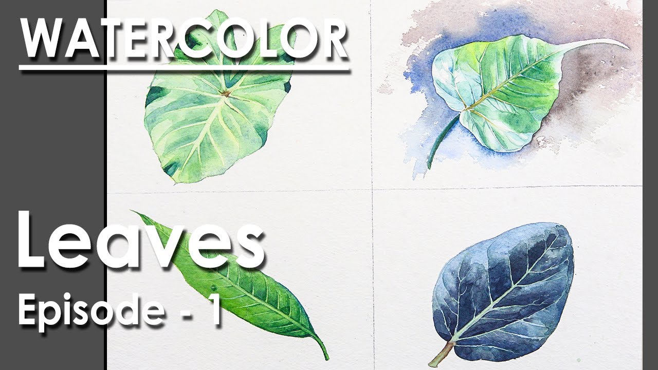 Watercolor Leaves Episode -1 : How to Paint Taro/ Kachu Leaf | step by ...