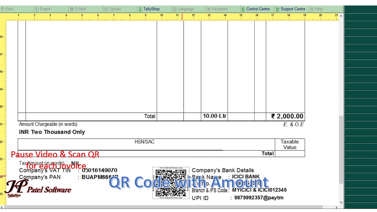 Print QR Code With Amount In Tally ERP 9 Invoice YouTube print-qr-code-with-amount-in-tally-erp-9-invoice-youtube