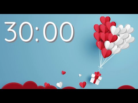 30 Minute Countdown Timer | Valentine's Day | Balloons | Silent - YouTube