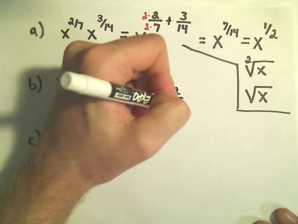 Multiplying Variables with Rational Exponents - Basic Examples 2 - YouTube