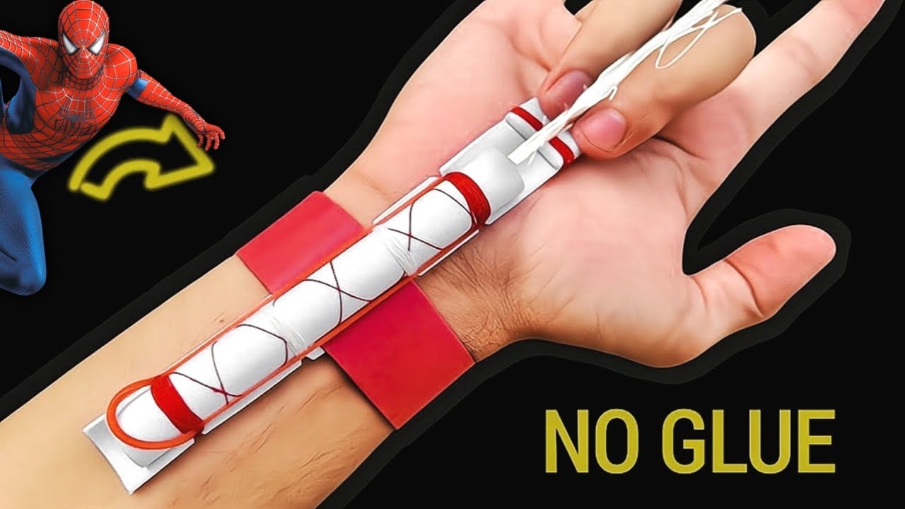 How to make Spider Man web shooter without glue | Web shooter | Paper ...