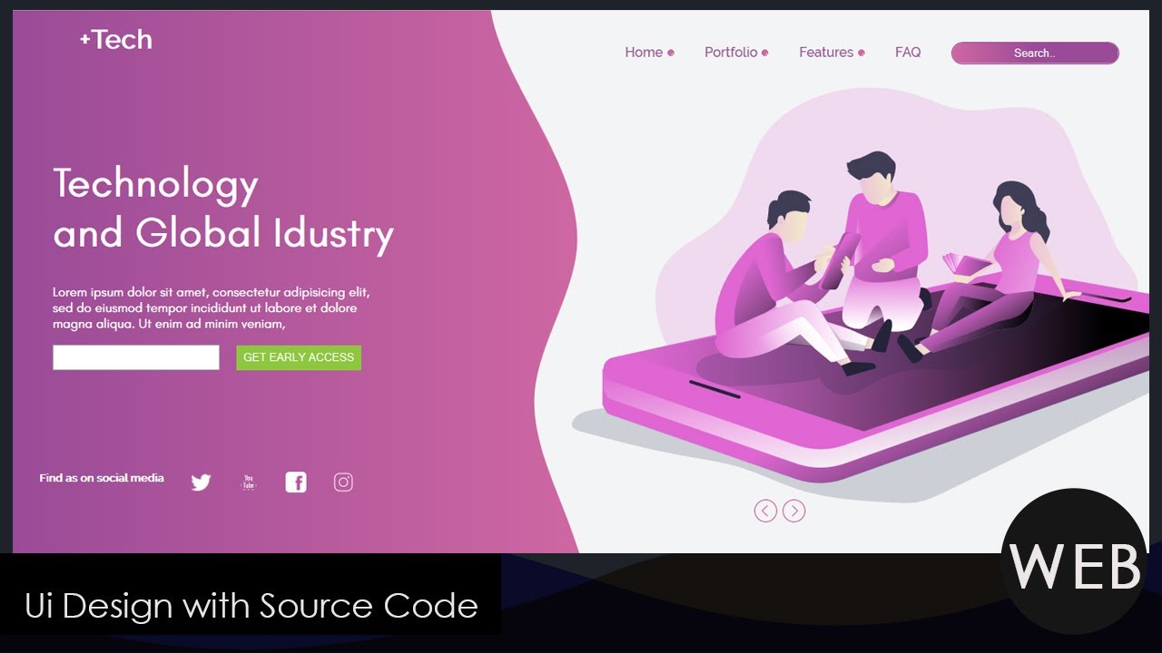 Technology and Global Industry Website | Ui Design Using HTML And CSS ...