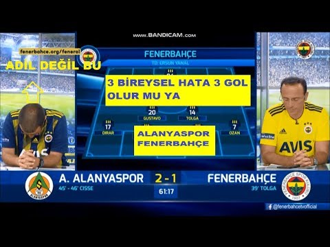 ALANYASPOR 3 -1 FENERBAHÇE | ALANYASPOR'UN 3.GOLÜNDE FB TV SPİKERLERİNİN YÜZLERİNİN DÜŞTÜĞÜ ANLAR/