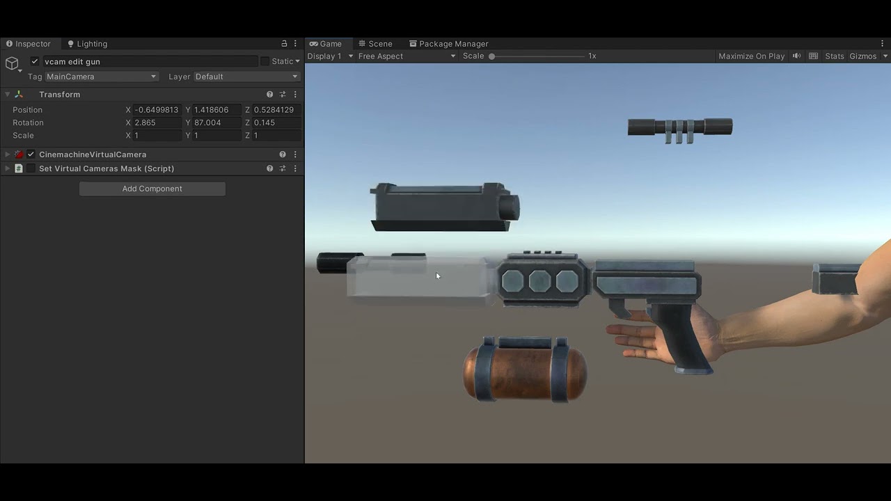 NinjaBuilder - player-modifiable modular guns in-game (test1) - YouTube