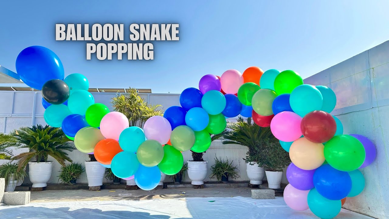 Big Giant Balloons GARLAND popping video! - YouTube
