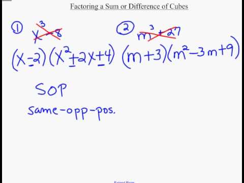 Factoring Sums and Differences of Cubes - YouTube