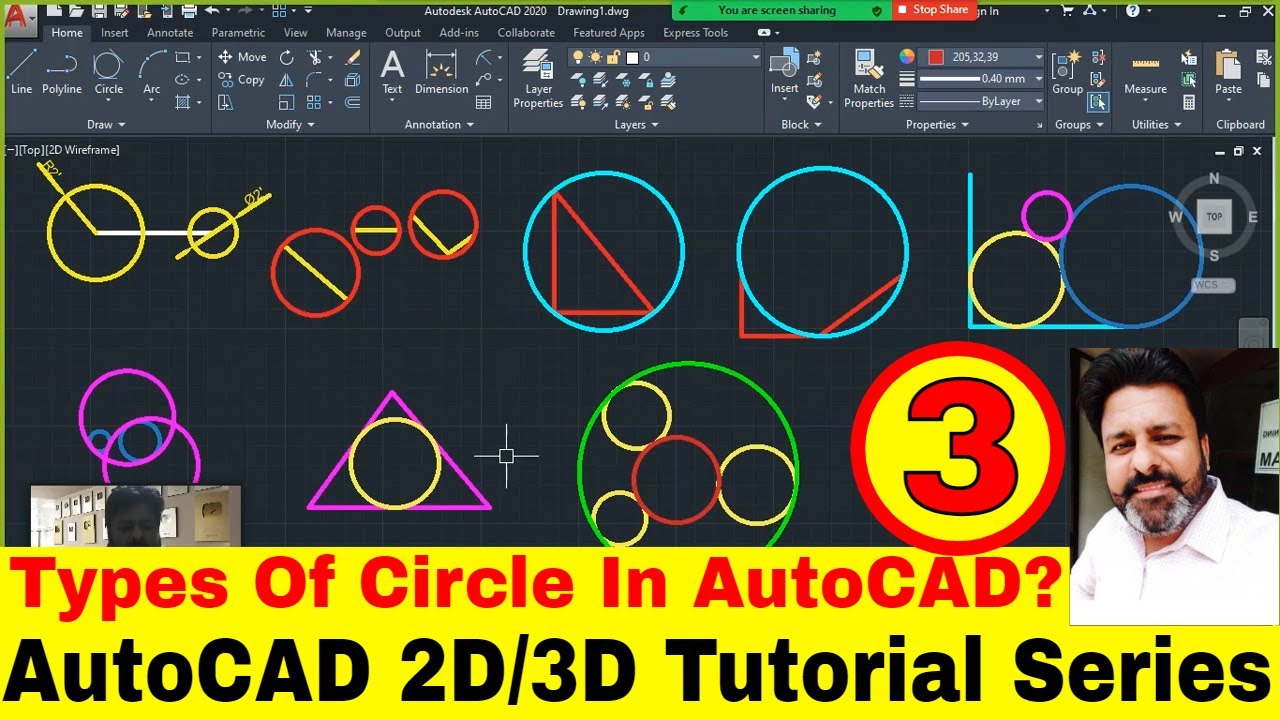 How to Create Circle Command In AutoCAD 2023 with 5 different ways ...