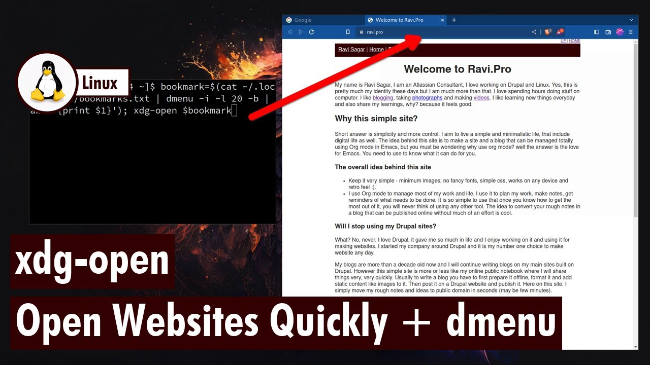 Using xdg-open to open websites quickly - YouTube