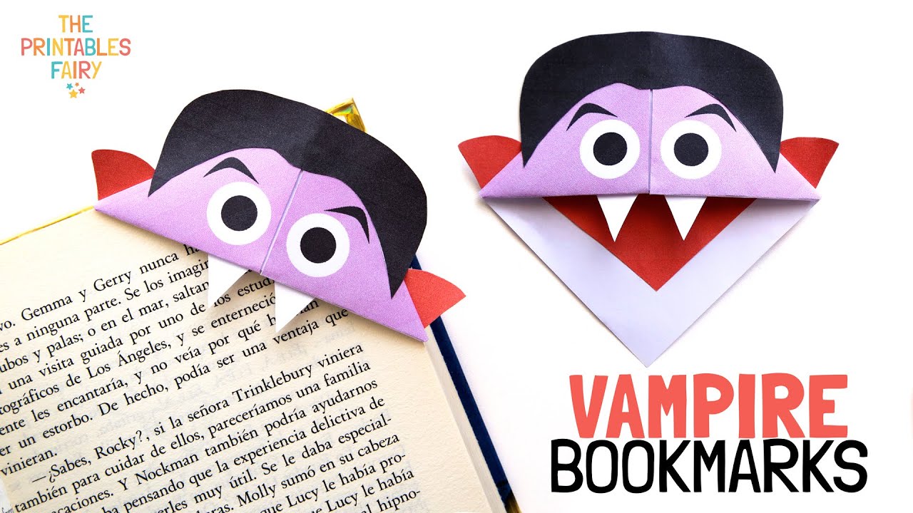 How to Make Vampire Corner Bookmark - Halloween origami for kids - YouTube