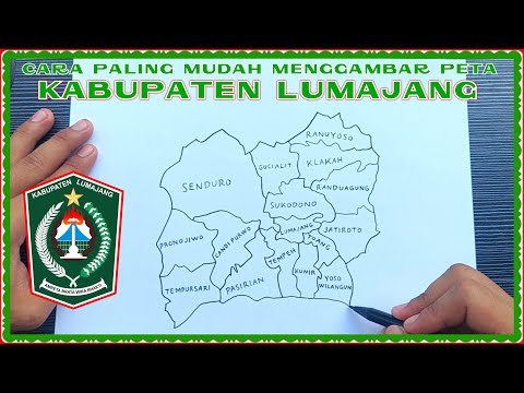 Cara menggambar PETA KABUPATEN LUMAJANG dengan mudah dan lengkap | How to draw a Lumajang Maps