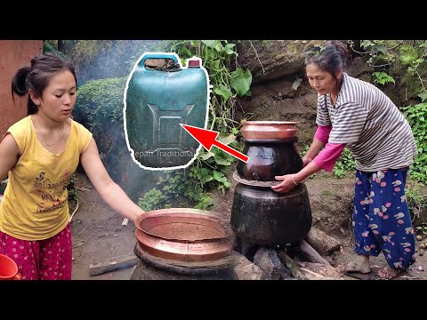 Making Nepali traditional wine in Rural Nepal || Nepali Alcohol @Kedar ...