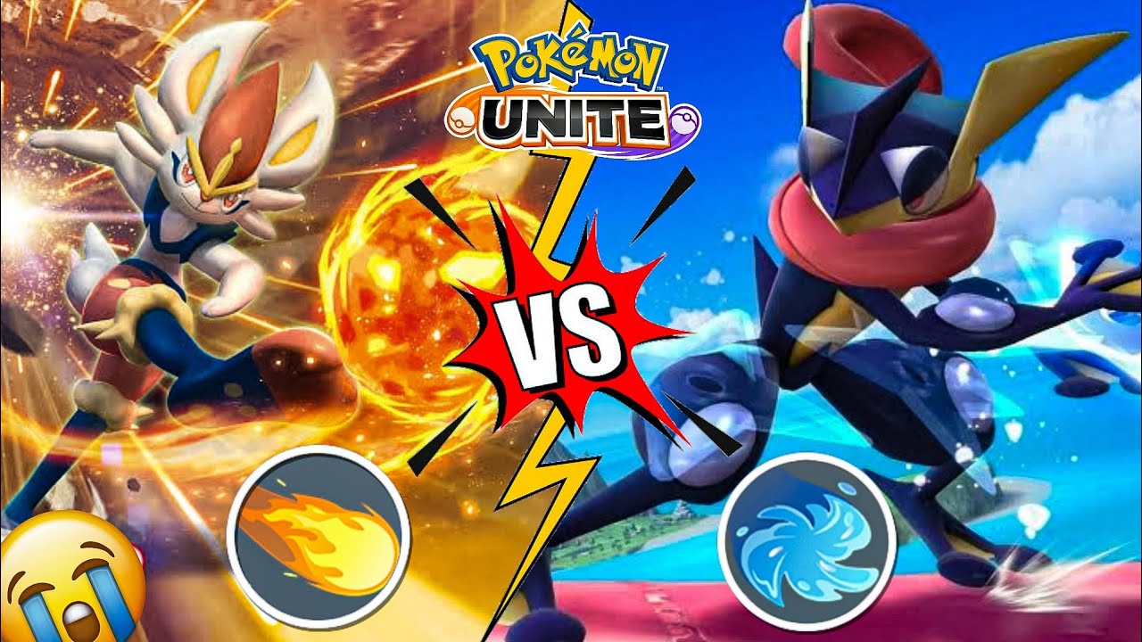 Cinderace Pyro Ball VS Greninja Water Shuriken - Pokemon Unite - YouTube