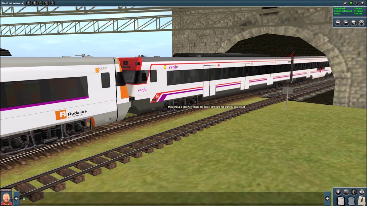Trainz simulator. Renfe 447 doble PMR saliendo de la estacion TERMINAL ...