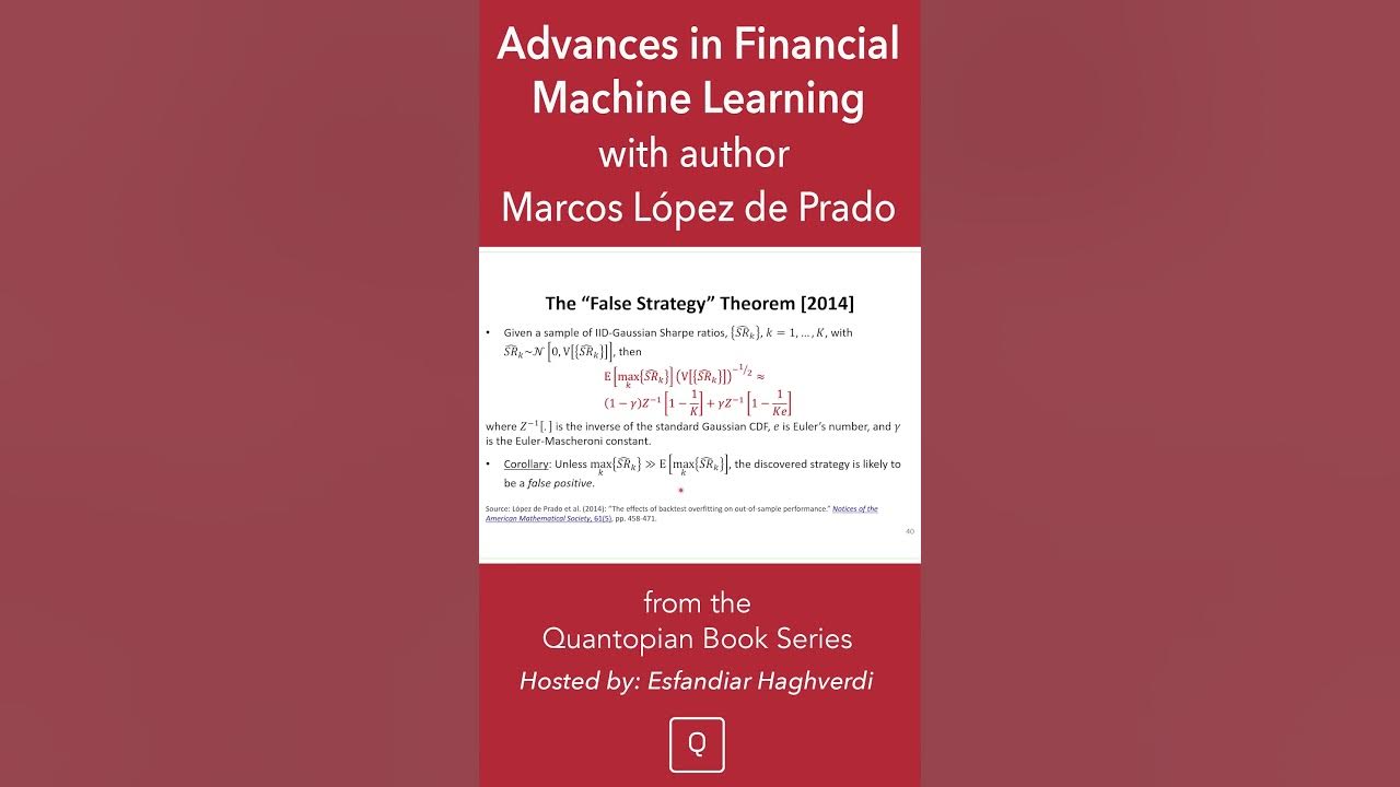"Advances in Financial Machine Learning" with Marcos López de Prado Pt ...
